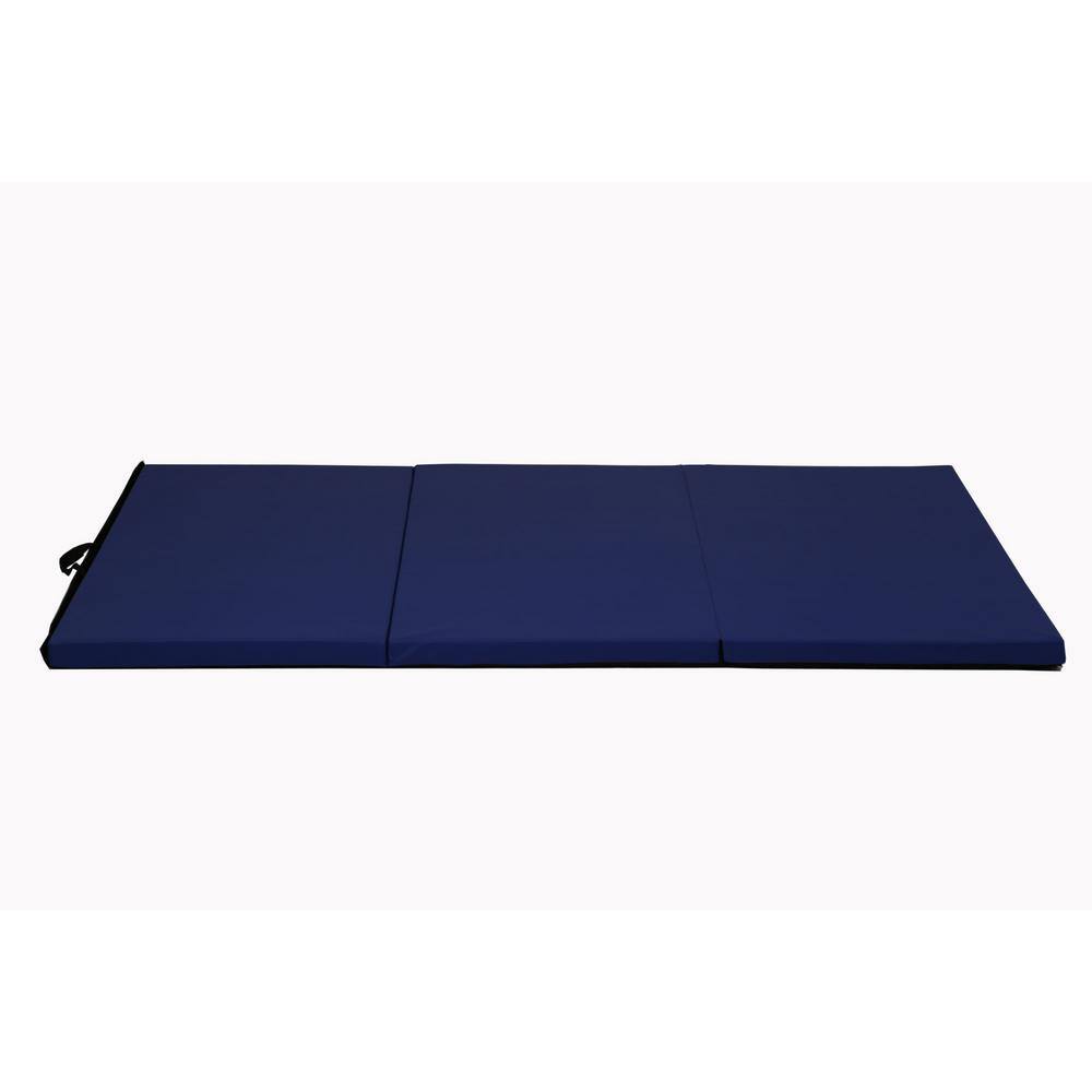 cadeninc 70.86 in. x 23.62 in. x 1.96 in. 3-Section Blue PU Folding ... cadeninc 70.86 in. x 23.62 in. x 1.96 in. 3-Section Blue PU Folding ...
