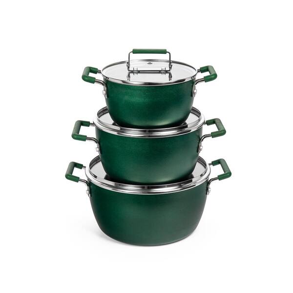 GRANITESTONE Emerald Green 6-Piece Aluminum Ultra-Durable Nonstick ...