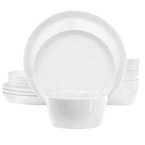 MARTHA STEWART 16 Piece Round White Stoneware Dinnerware Set (Service ...