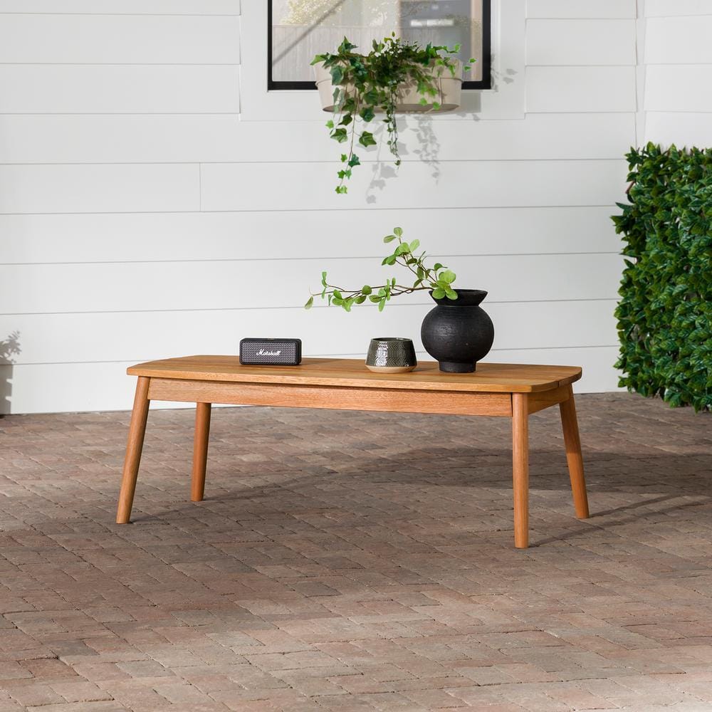 Walker Edison Furniture Company Natural Curved Rectangle Eucalyptus ...