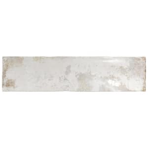 Merola Tile Biarritz White 3 in. x 11-7/9 in. Ceramic Wall Take Home ...