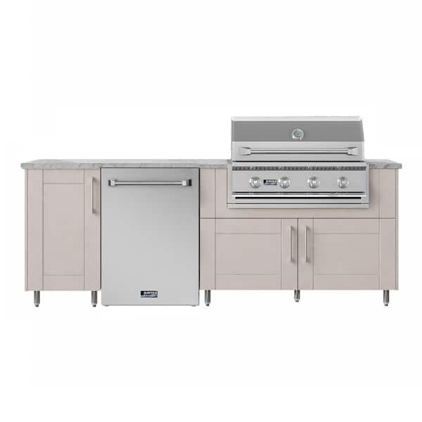 WeatherStrong Sundown 90.5 in. W 4-Burner Propane Grill Island in ...