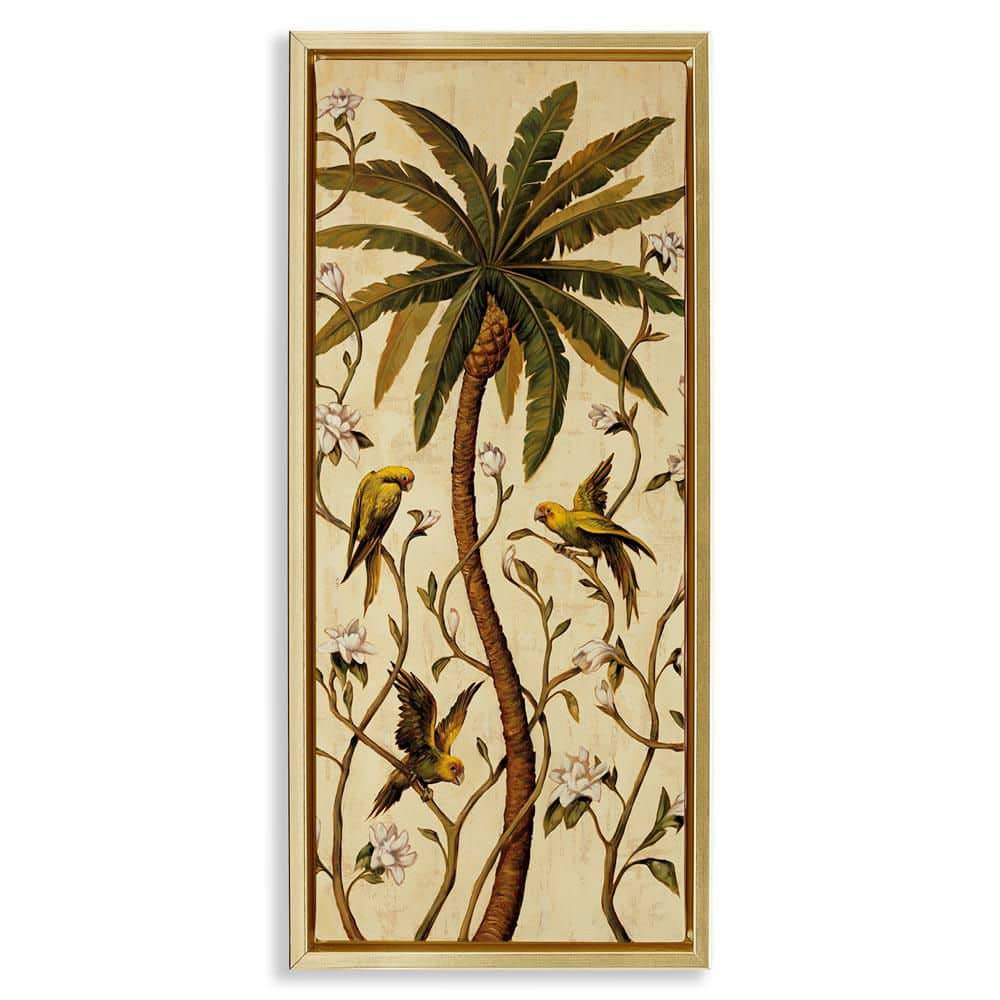 Stupell Industries Parrots and Jungle Botanics by Rodolfo Jimenez Gold ...