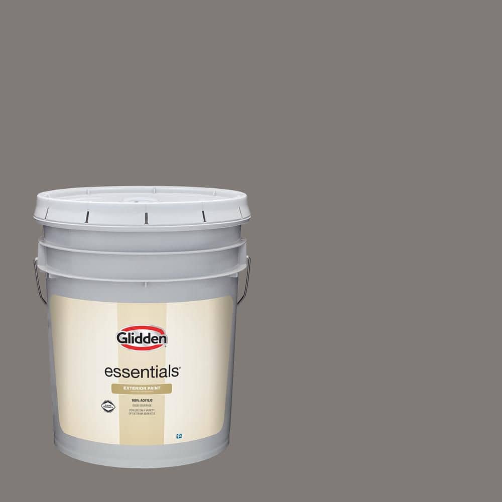 Glidden Essentials 5 gal. PPG1007-6 Cool Charcoal Satin Exterior Paint ...