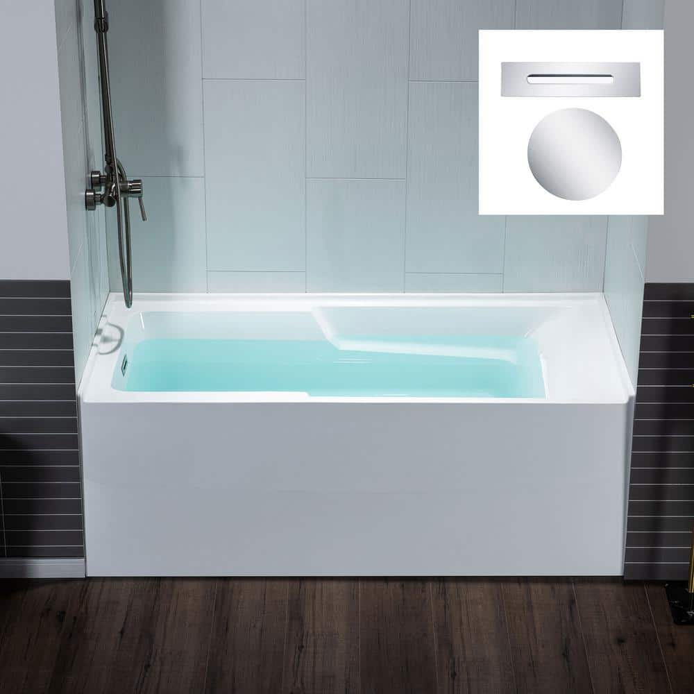 WOODBRIDGE 54 in. x 30 in. Acrylic Soaking Alcove Rectangular Bathtub ...