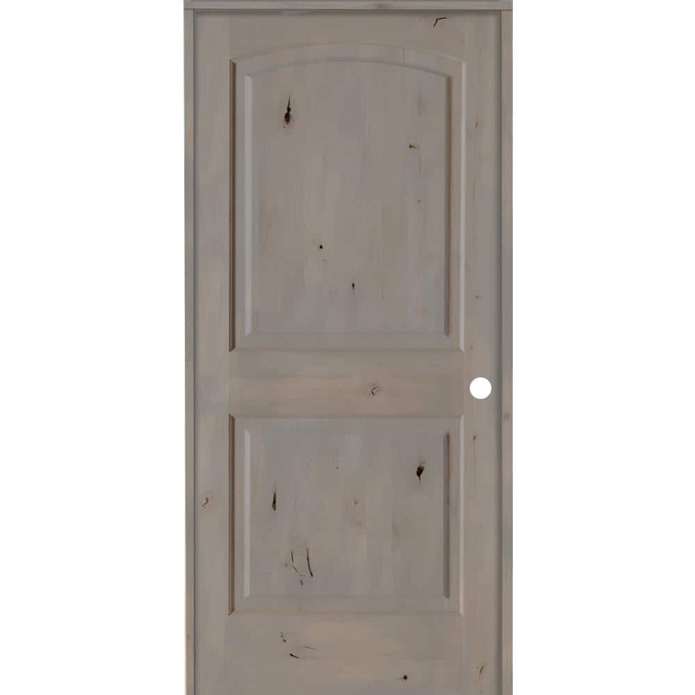 Krosswood Doors 18 in. x 80 in. Rustic Knotty Alder 2-Panel Left Handed ...