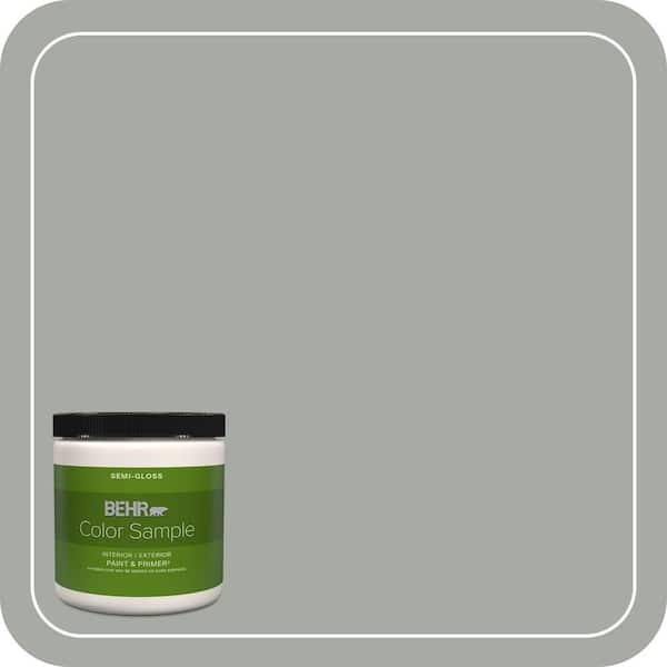 BEHR PREMIUM PLUS 8 oz. #ECC-35-1 Silver Clouds Semi-Gloss Interior ...