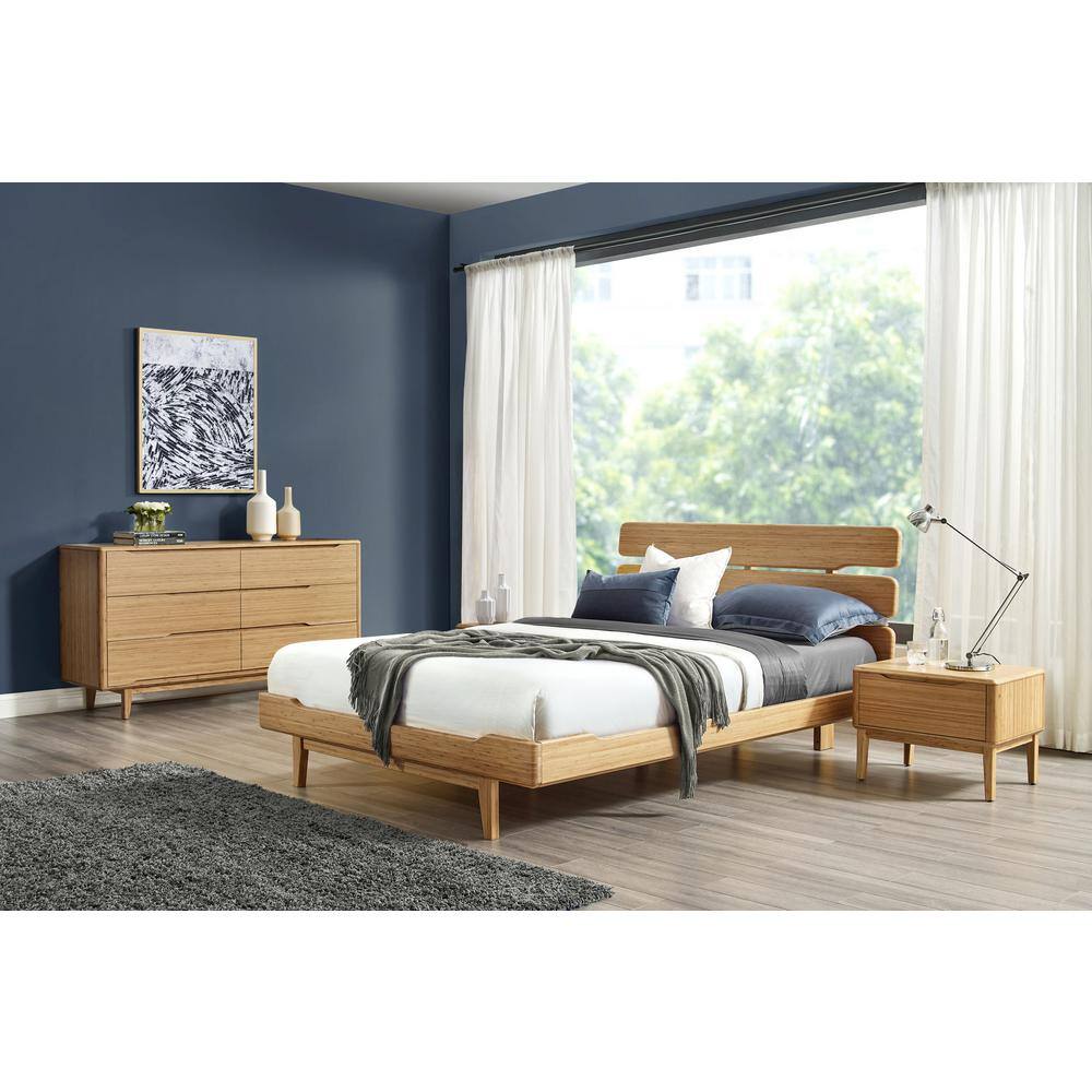 Dylan Brown Natural Wood Frame King Platform Bed DLN027GD4D - The Home Depot