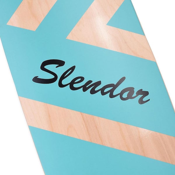 SEEUTEK Cosmo 42 in.Geometric Light Blue Longboard Skateboard Drop ...