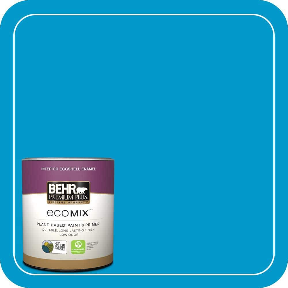 BEHR PREMIUM PLUS 1 qt. #550B-6 Isle of Capri Eggshell Enamel EcoMix ...