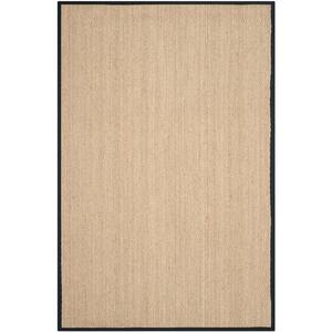 SAFAVIEH Natural Fiber Beige/Black 9 ft. x 12 ft. Border Area Rug ...