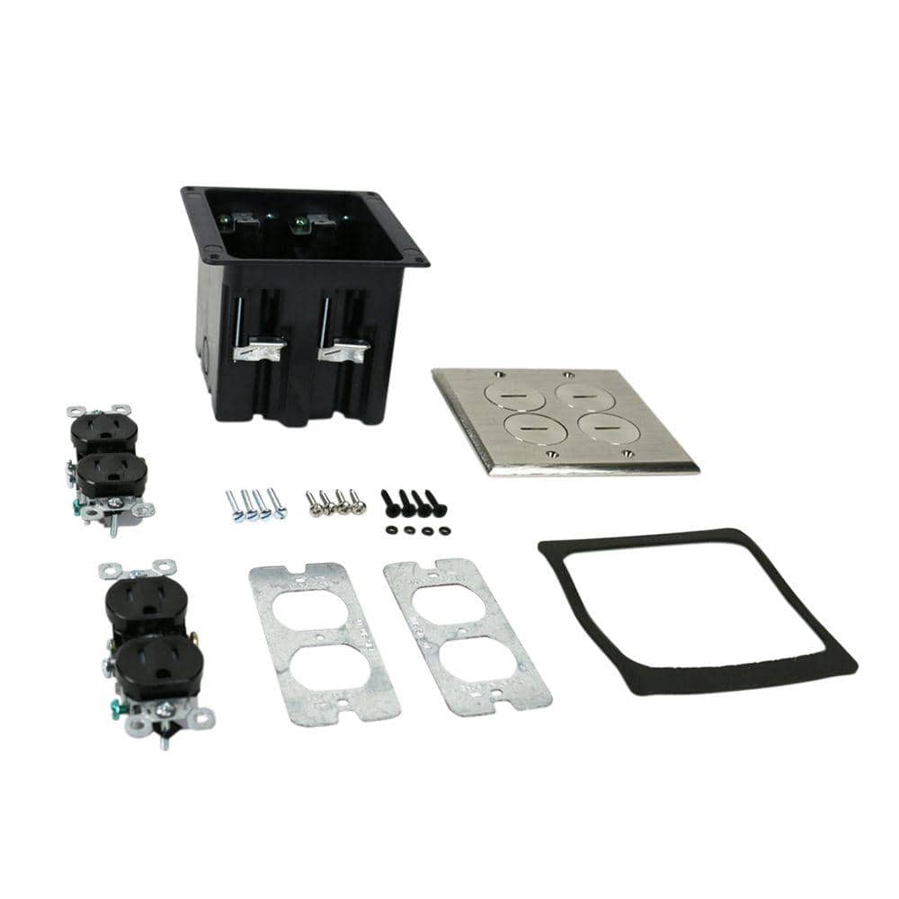 Legrand Wiremold WMFB Series 1/2 in. 15 Amp Rectangular Cover 4-Outlet ...