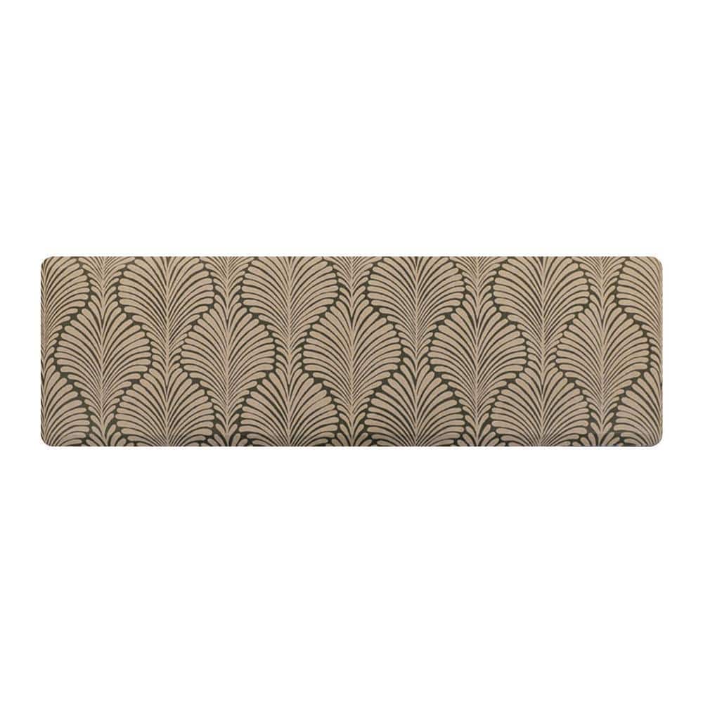 Bungalow Flooring Sole Comfort Palm Fronds 22 in. x 72 in. Beige on ...