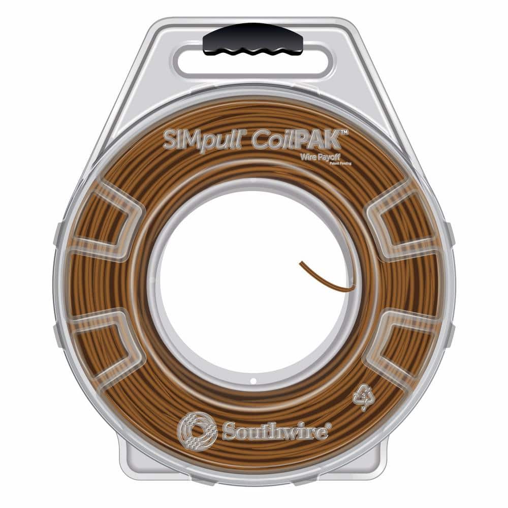 Southwire 2000 ft. Brown 12/1 STR CU CoilPAK SIMpull THHN Wire 58018505 ...