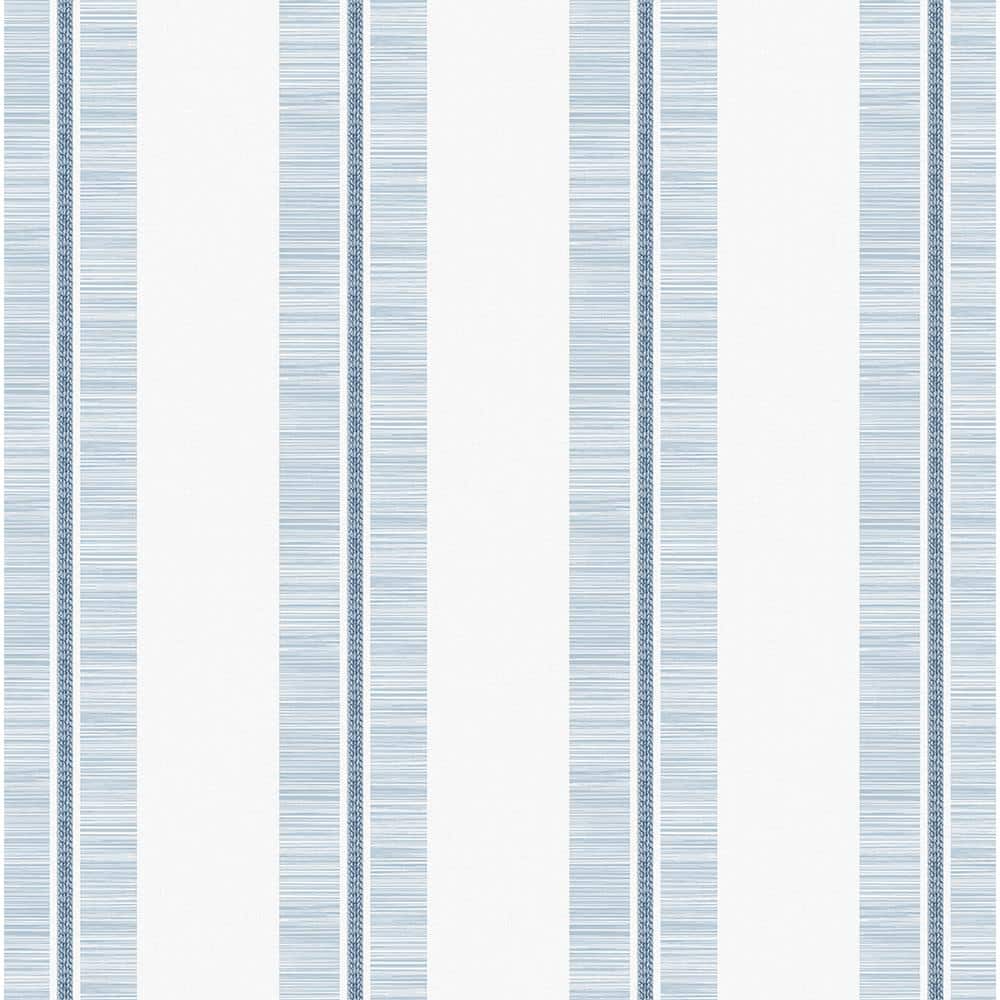 NextWall 40.5 sq. ft. Blue Skies Beach Towel Stripe Vinyl Peel and ...