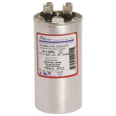 AMRAD ENGINEERING Round USA Made Motor Run Capacitor, 40 MFD, 370/440 ...