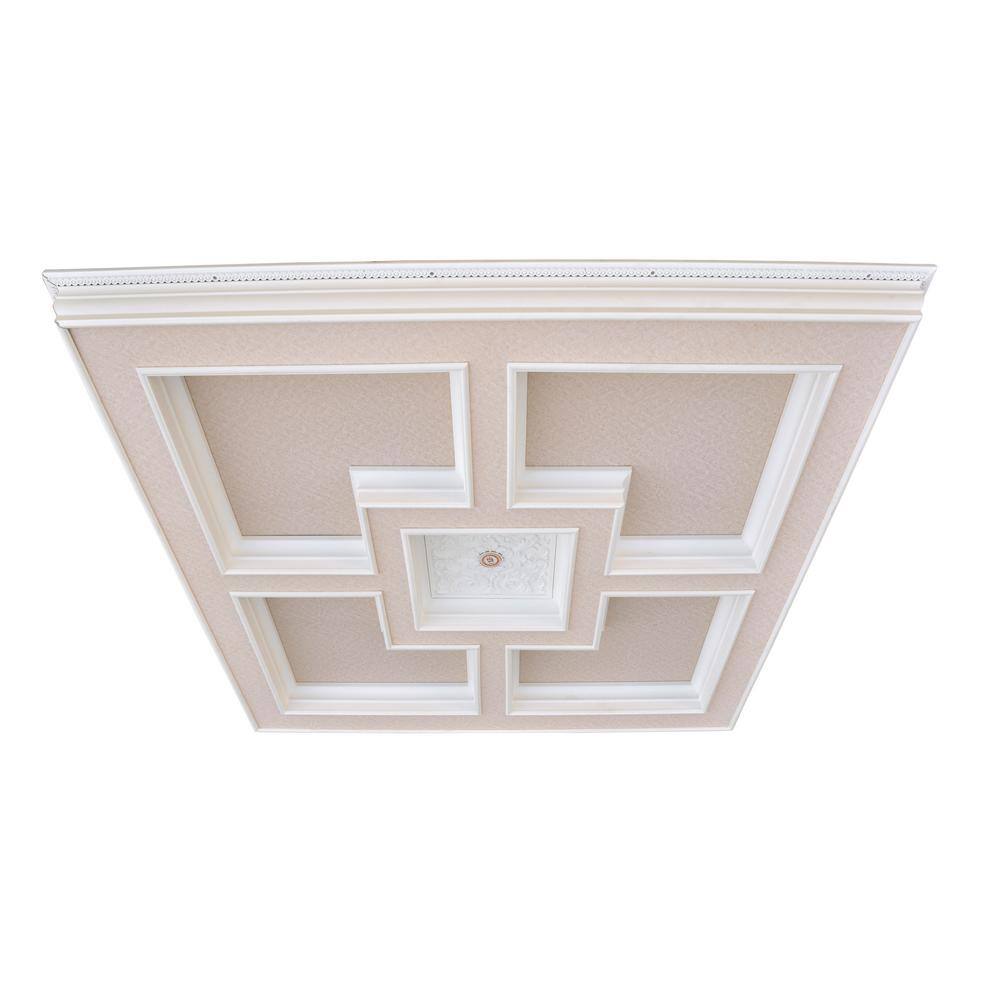 AFD 72 in. x 4 in. x 72 in. Majestic Tray Polysterene Ceiling Medallion ...