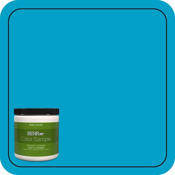 BEHR PREMIUM PLUS 8 oz. #P490-5 Yucatan Semi-Gloss Interior/Exterior ...