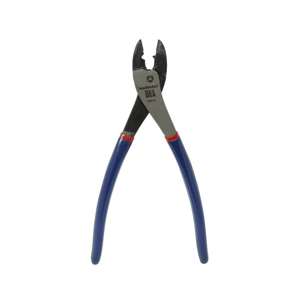 Southwire 9 in. Terminal Crimper/Cutter Pliers with Dip Grip 67038640 ...