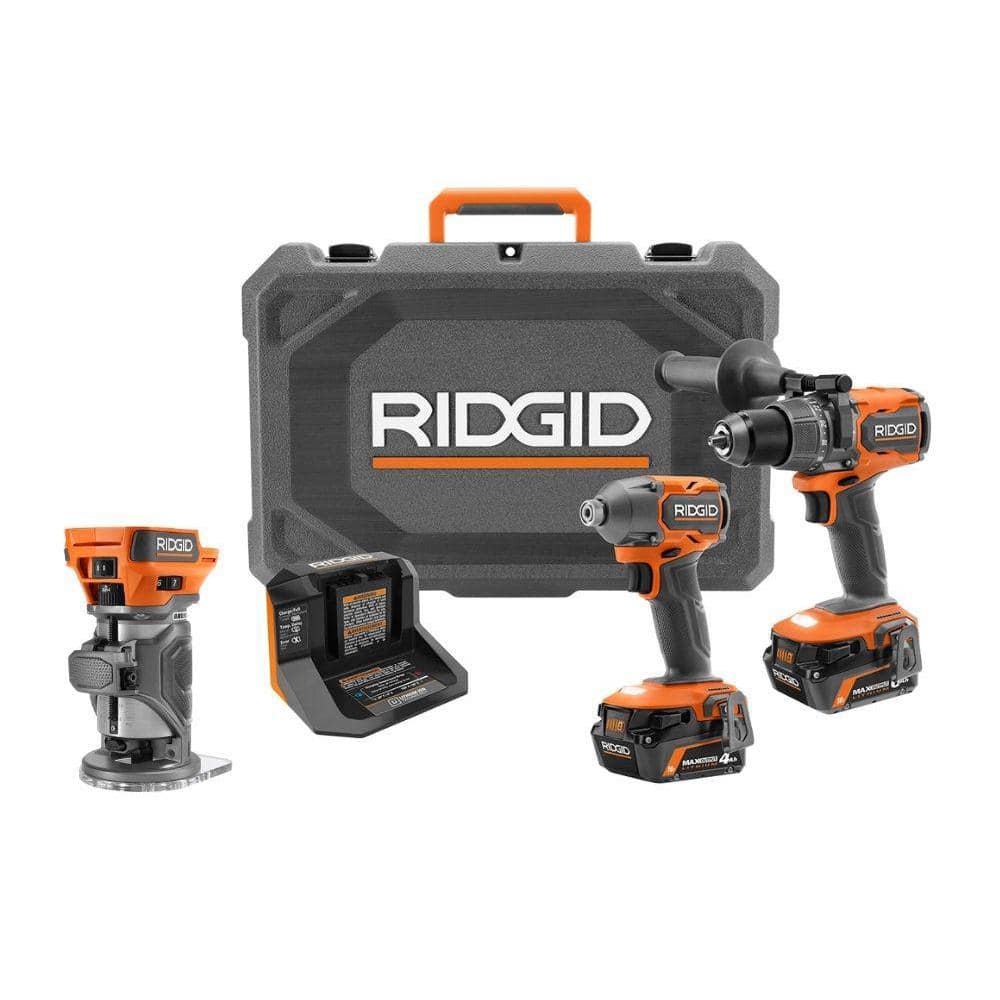 RIDGID 18V Brushless 2-Tool Combo Kit with 6.0 Ah & 4.0 Ah MAX Output ...