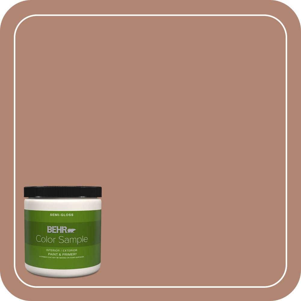BEHR PREMIUM PLUS 8 oz. #220F-5 Light Mocha Semi-Gloss Interior ...