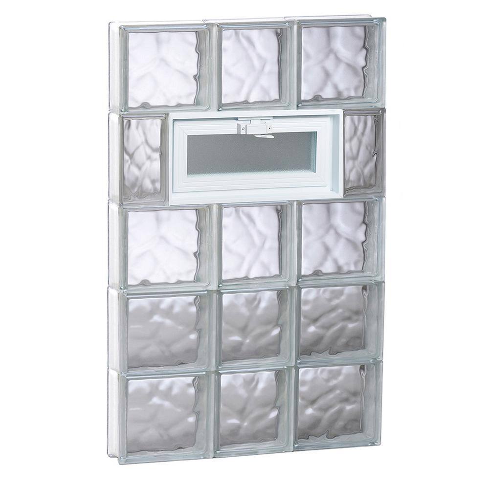Clearly Secure 21.25 in. x 38.75 in. x 3.125 in. Frameless Wave Pattern ...