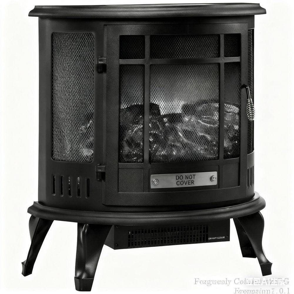 5115 BTU 22 in. Freestanding Electric Wall Furnace with Realistic LED ...