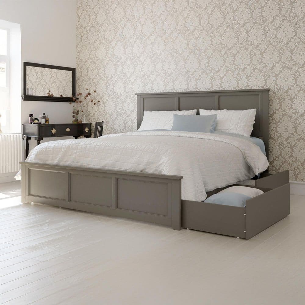 Reviews for AFI Madison Grey Solid Wood Frame King Platform Bed with ...