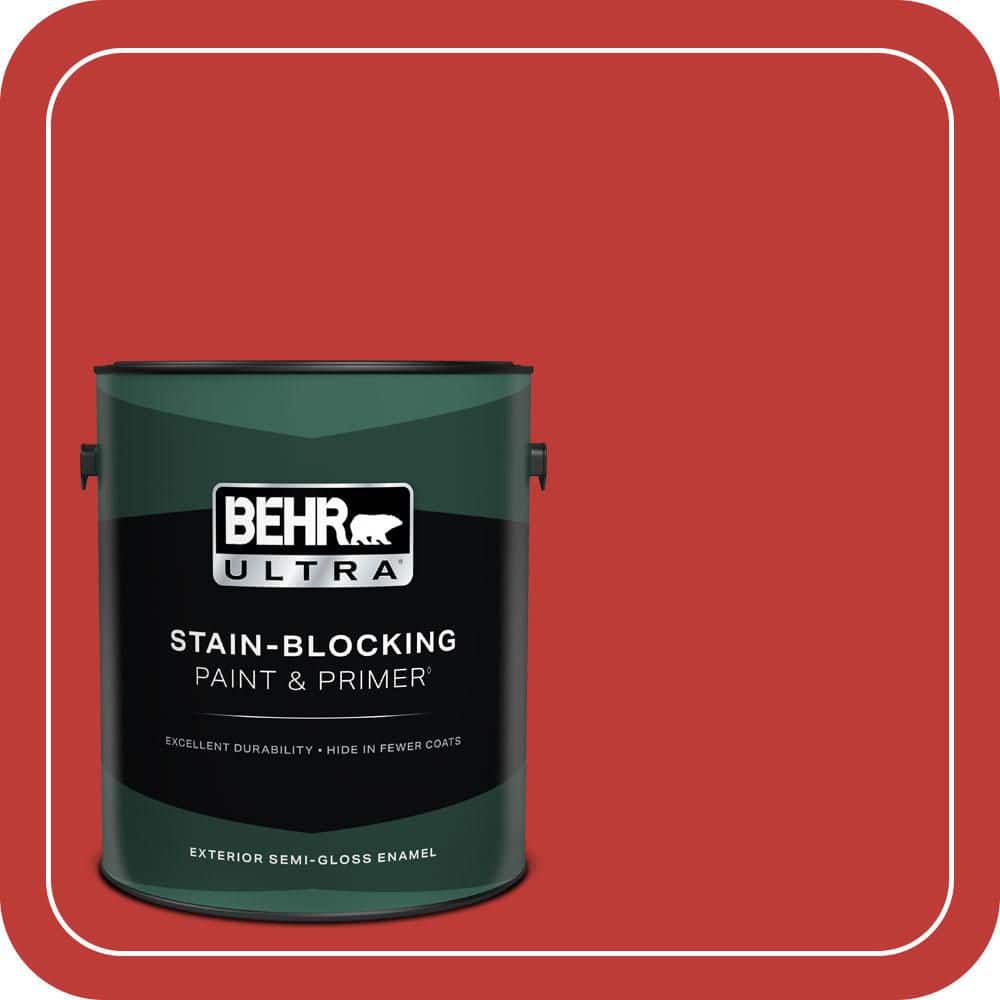 BEHR ULTRA 1 gal. #P150-7 Flirt Alert Semi-Gloss Enamel Exterior Paint ...