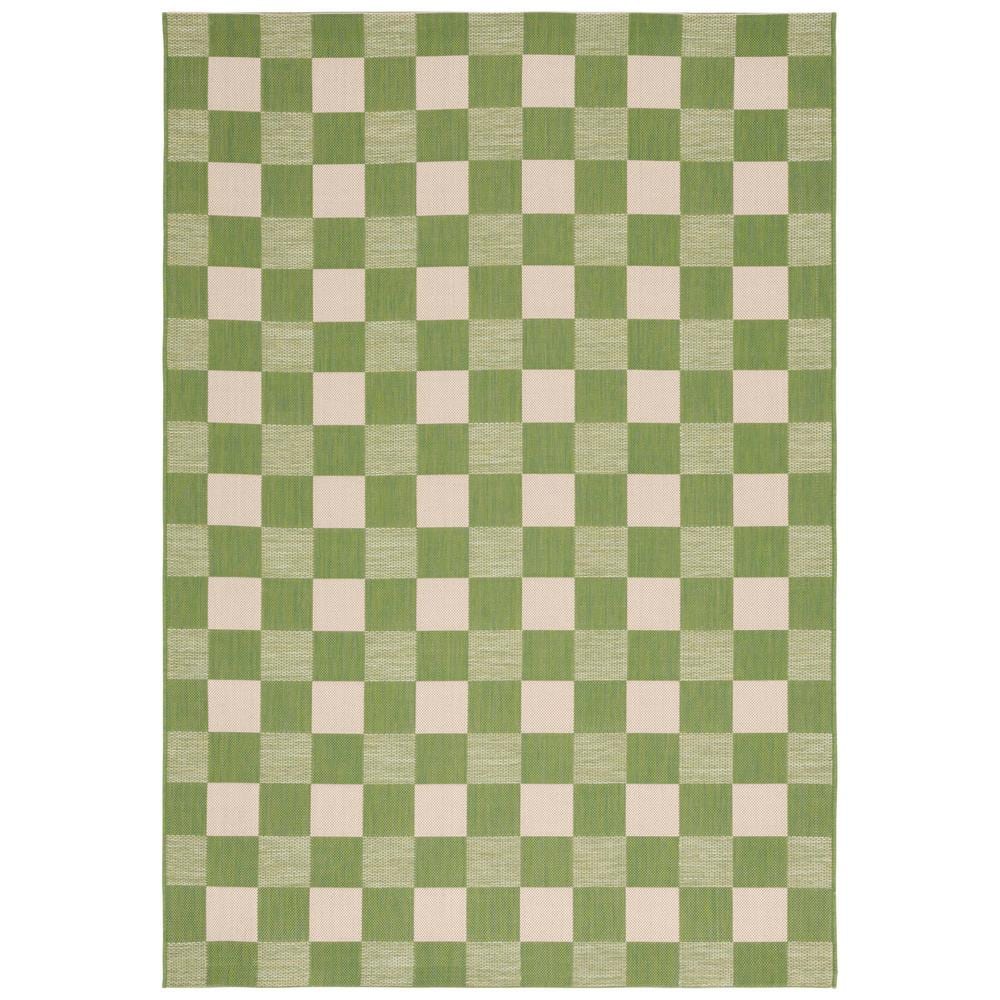 SAFAVIEH Courtyard Green/Sage 9 ft. x 12 ft. Checkered Indoor/Outdoor ...