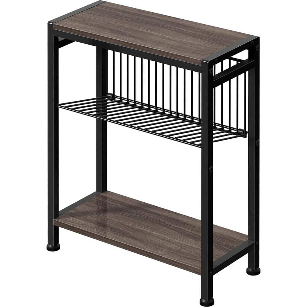 Ash Brown 17 in. x 22.2 in. Metal Freestanding Magazine Rack Z0D981RCC7 ...