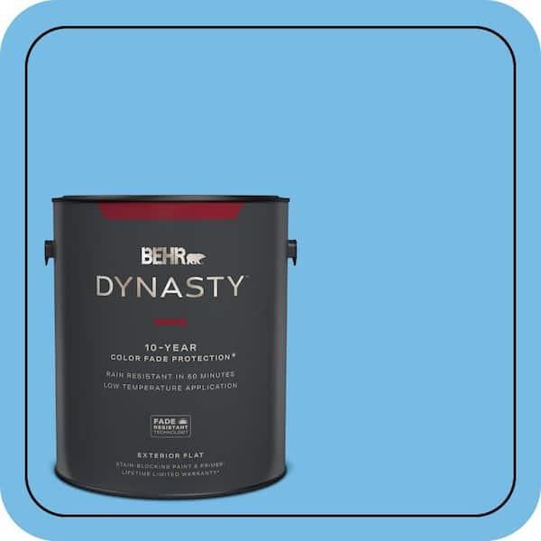 BEHR DYNASTY 1 gal. #550B-4 Costa Rica Blue Flat Exterior Stain ...