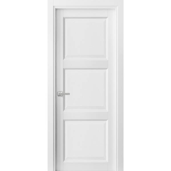 Sartodoors 15 18 in. x 96 in. Right-Hand/Inswing Solid White Wood ...