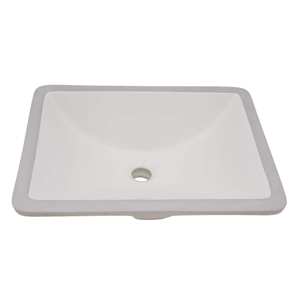 Ruvati Krona 19 in. x 14 in. Undermount Bathroom Sink in Biscuit ...