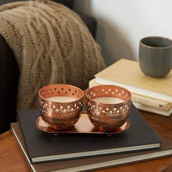 CosmoLiving by Cosmopolitan Copper Tropical Breeze Scented Cutout ...