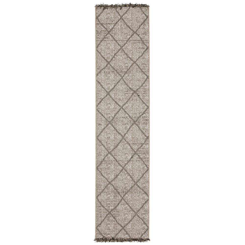 AVERLEY HOME Gables Beige 2 ft. x 8 ft. Large Geometric Diamond Trellis ...