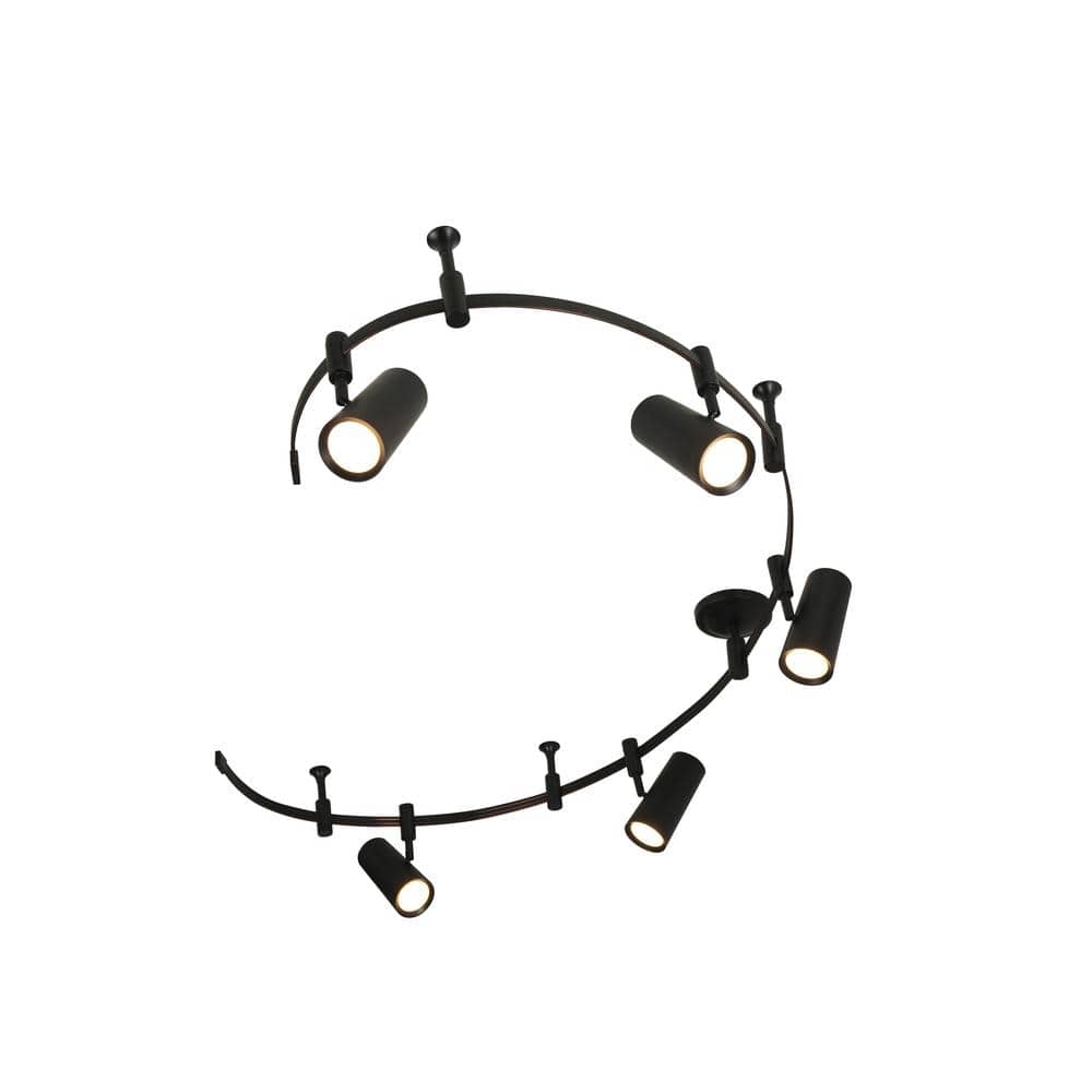 CATALINA Ellipse Flex Track 8 ft. Black Integrated LED Ceiling Mounted ...