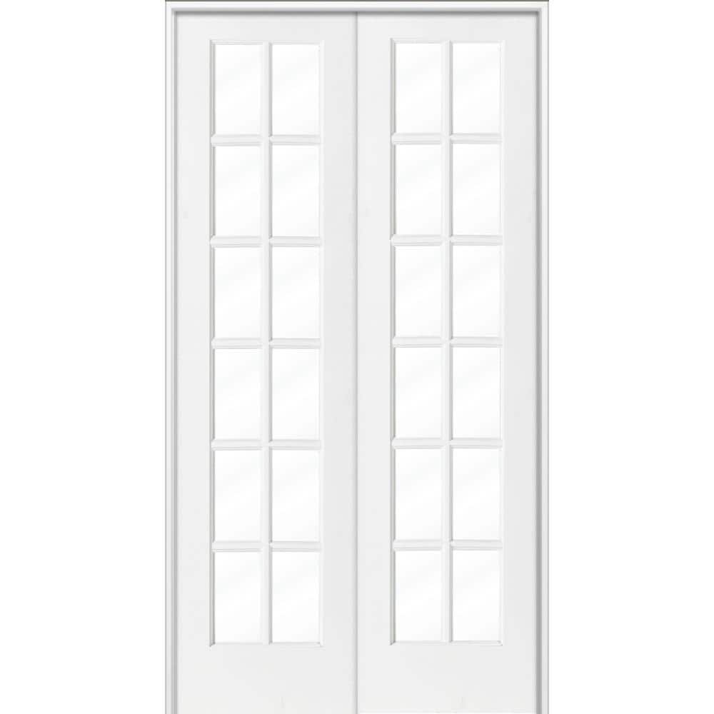 Krosswood Doors 48 in. x 96 in. Craftsman Shaker 12-Lite Both Active ...