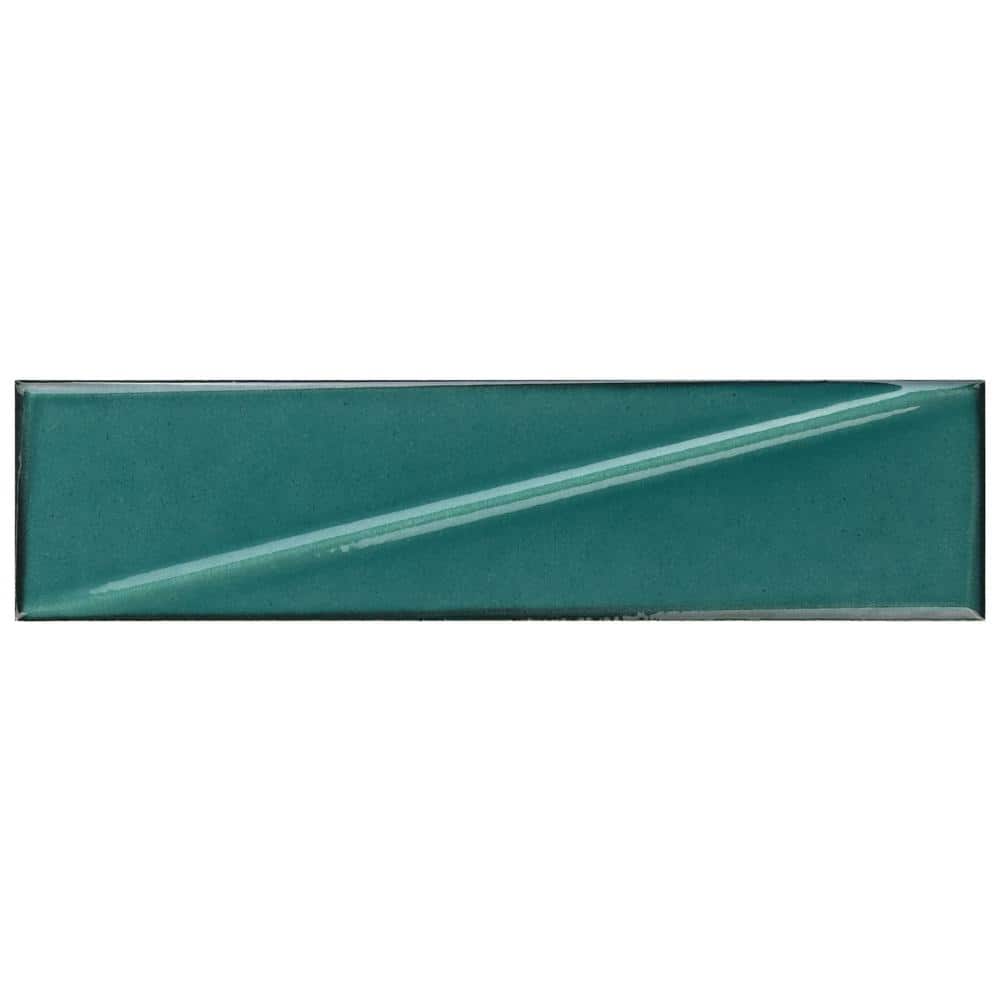 Ivy Hill Tile Rhythm Emerald Green 2.99 in. x 0.39 in. Glossy Ceramic ...