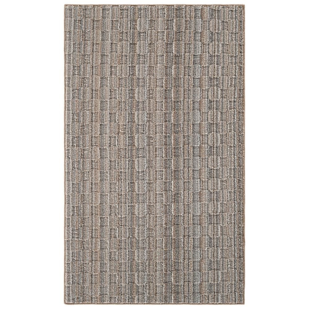 Garland Rug Studio Plush Mesh 3 ft. x 5 ft. Tan/Gray Modern Abstract ...