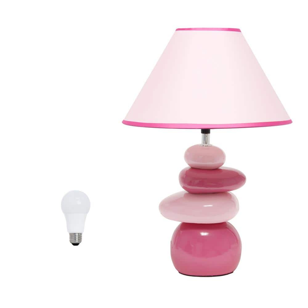Creekwood home Priva 17.25 in. Pink Contemporary Ceramic Stacking ...