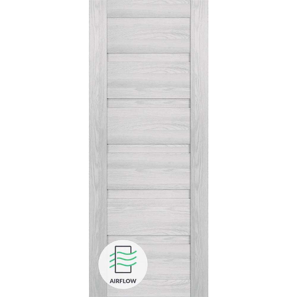 Belldinni Louver 36 in. W. x 84 in. No Bore Solid Core Ribeira Ash Wood ...