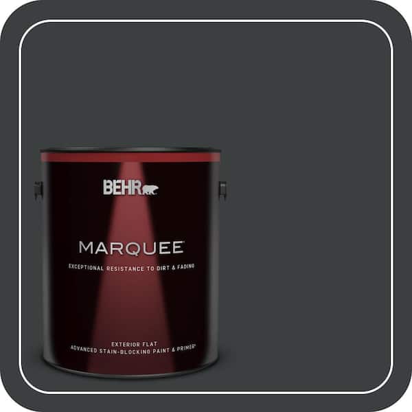 BEHR MARQUEE 1 gal. #ECC-25-3 Obsidian Stone Flat Exterior Paint ...