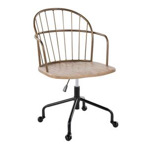Lumisource Riley Wood Adjustable Height High Back Office Chair in Black ...