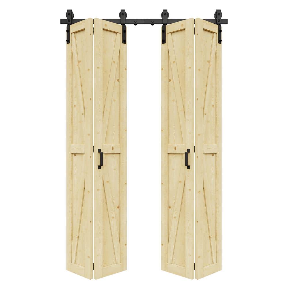 ARK DESIGN 50 in. x 84 in. Paneled Pine Wood Solid Core Unfinished K ...