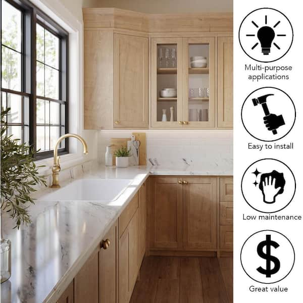 Hampton Bay Wilsonart Laminate End Splash Kit in Textured Calcutta ...