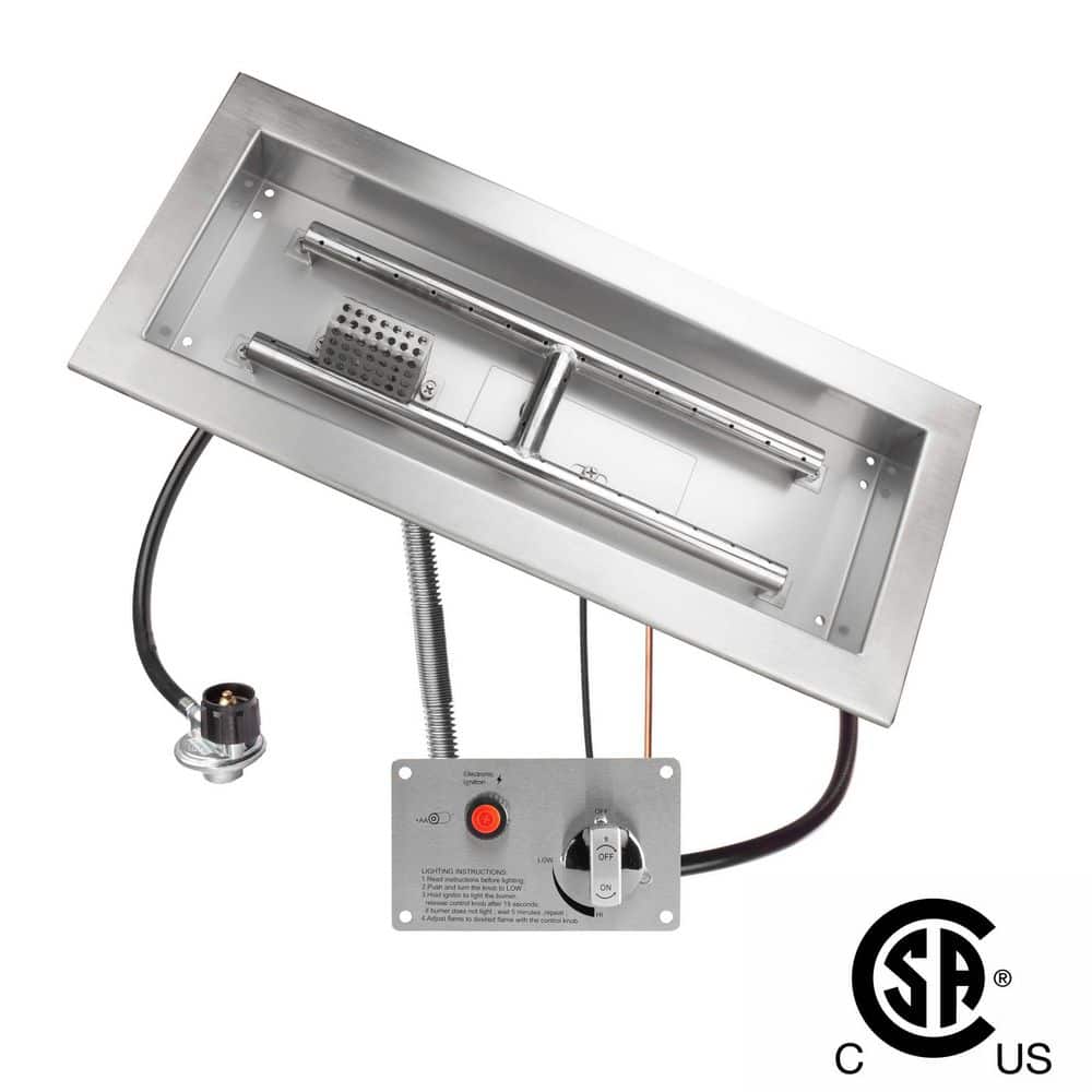 Celestial Fire Glass 18" x 6" CSA Certified Fire Pit Burner Kit ...