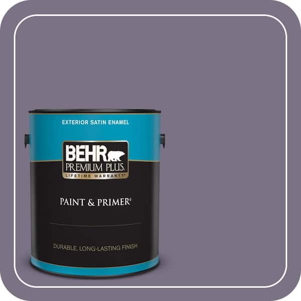 BEHR PREMIUM PLUS 1 gal. #660F-6 Peruvian Violet Satin Enamel Exterior ...