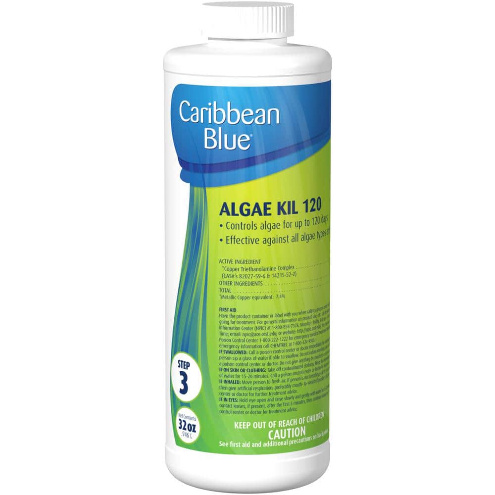 CARIBBEAN BLUE 32 oz. Algae Kil 120 Pool Algaecide C007336-CS12X - The ...