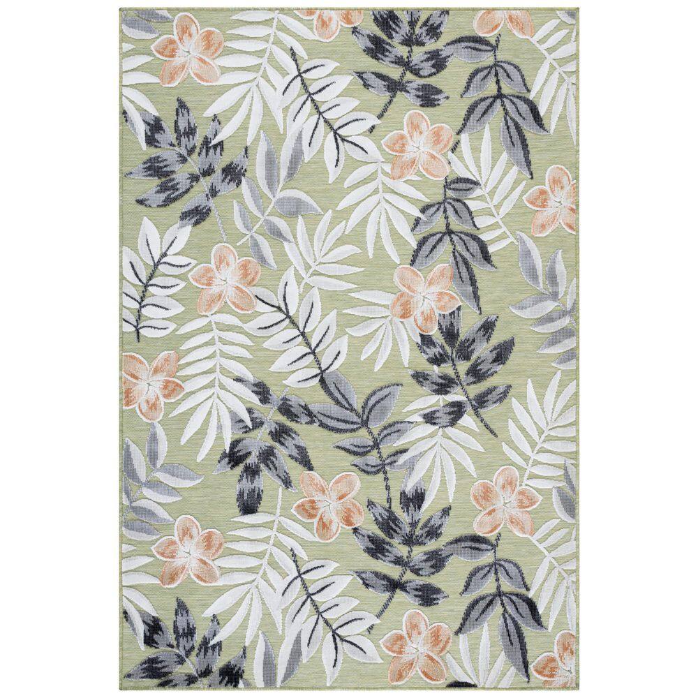 SAFAVIEH Cabana Olive/Gray 6 ft. x 10 ft. Botanical Floral Indoor ...